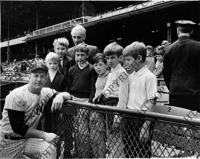 Mickey Mantle Poses with E. Clifton Daniel, Two of His Sons and Friends ...