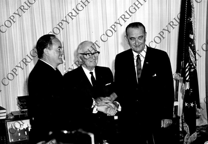 Hubert Humphrey, Harry S. Truman, and Lyndon B. Johnson at the Harry S ...