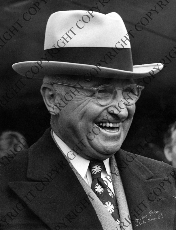Excellent close-up photo of a grinning President Truman in hat | Harry ...