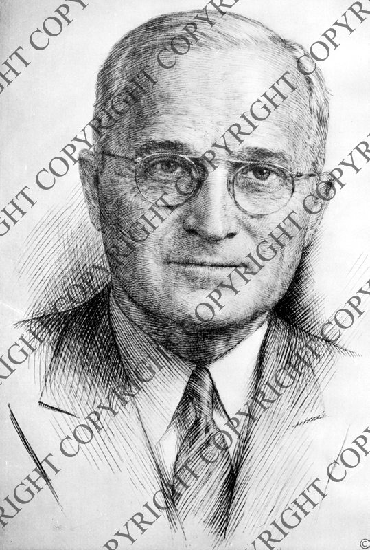 Steel engraving of President Harry S. Truman | Harry S. Truman