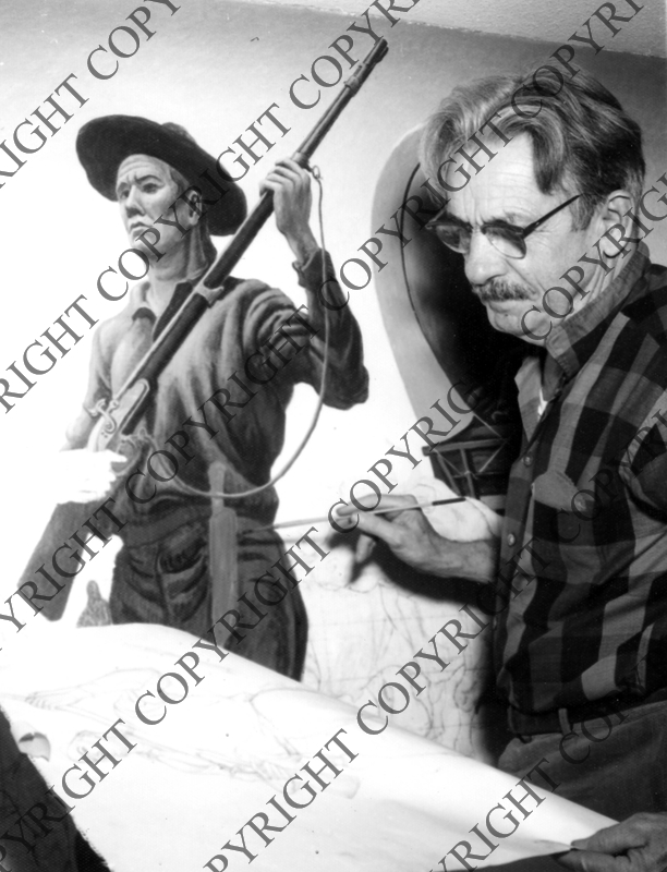 Benton working on mural | Harry S. Truman