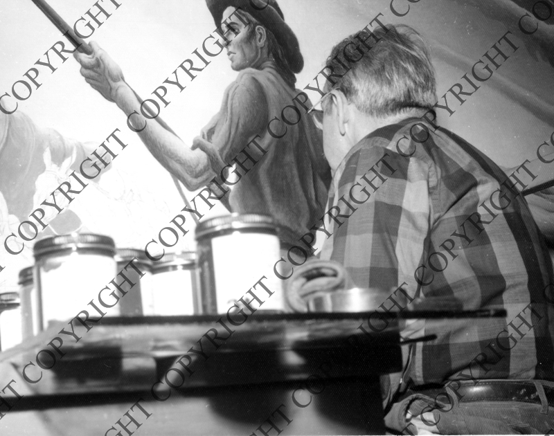 Benton at work on mural | Harry S. Truman