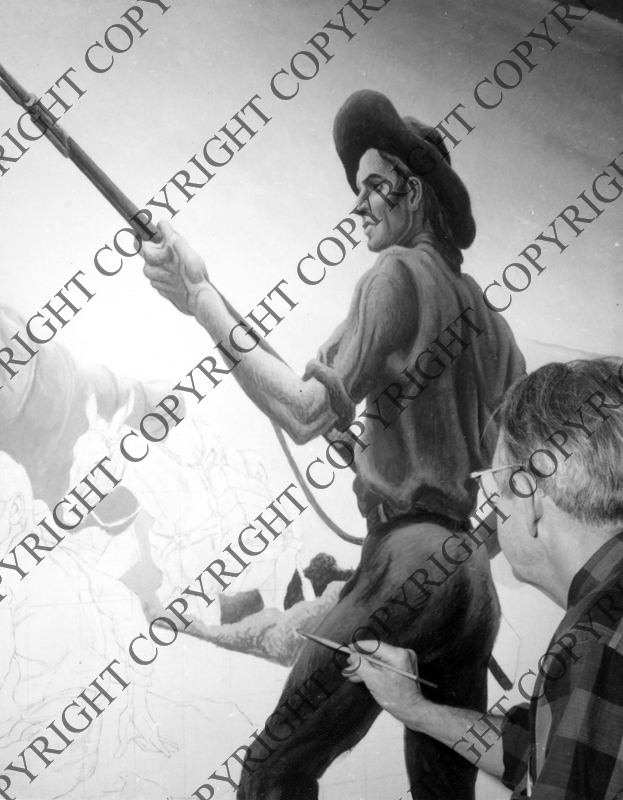Benton at work on the mural | Harry S. Truman