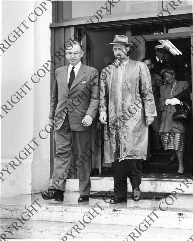 Brooke Claxton and Secretary Frank Pace Exiting Building | Harry S. Truman
