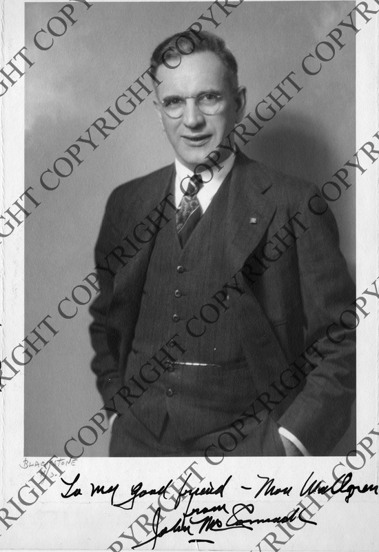 Autographed Portrait of John McCormack | Harry S. Truman