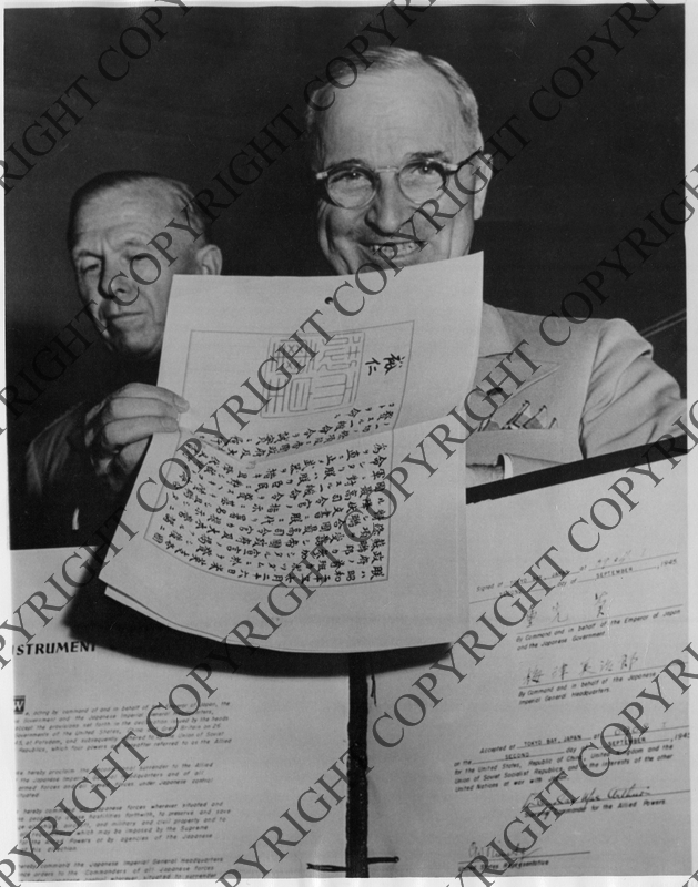 President Harry S. Truman with Japanese Surrender Documents | Harry S ...