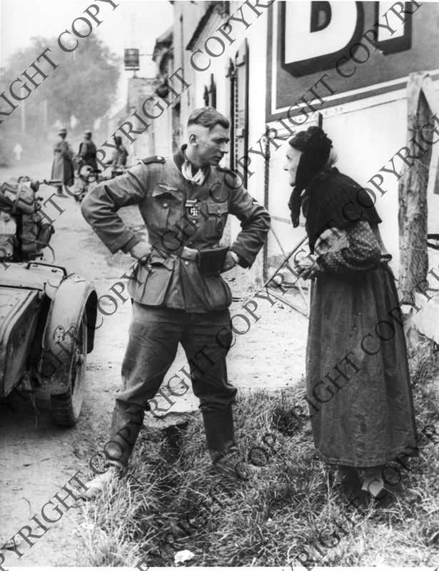 German Soldier Speaking with French Woman | Harry S. Truman