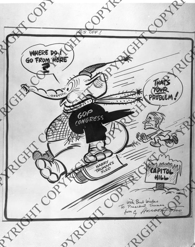 Cartoon on Truman and Republican Congress by Cy Hungerford | Harry S ...