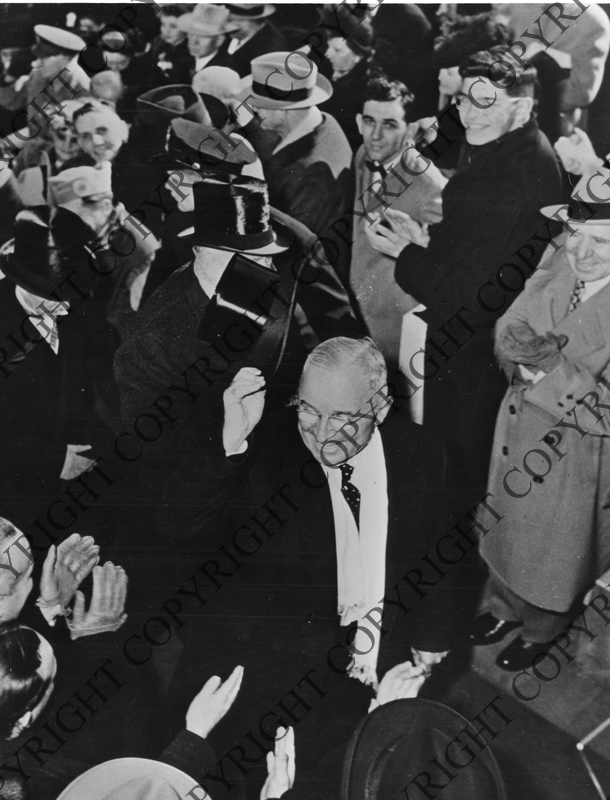 President Truman leaving the Inaugural stands | Harry S. Truman