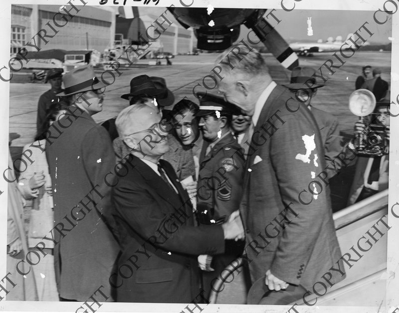 President Harry S. Truman Meets Secretary Marshall at the Airport ...