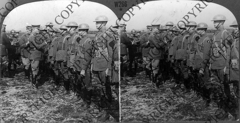 Stereograph of General Pershing Decorating Officers of the 89th ...