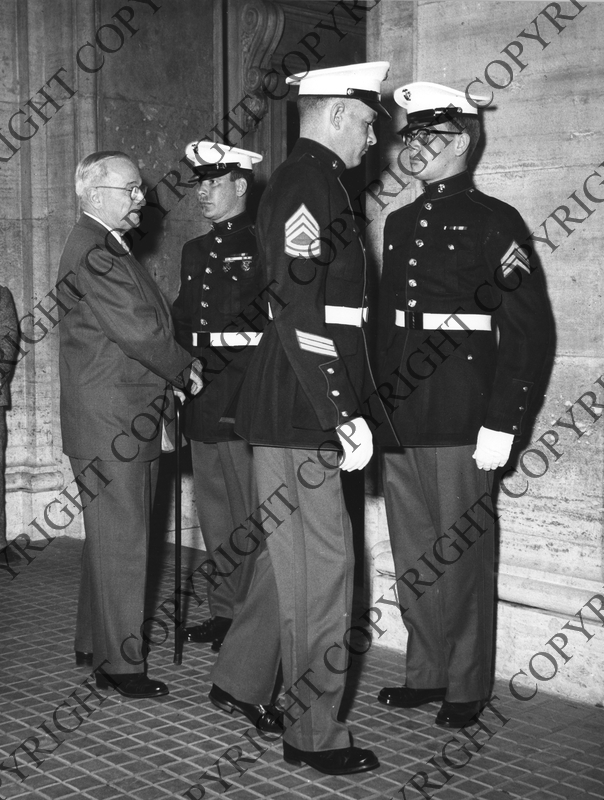 Harry S. Truman Greets U.S. Marines at Embassy in Rome | Harry S. Truman