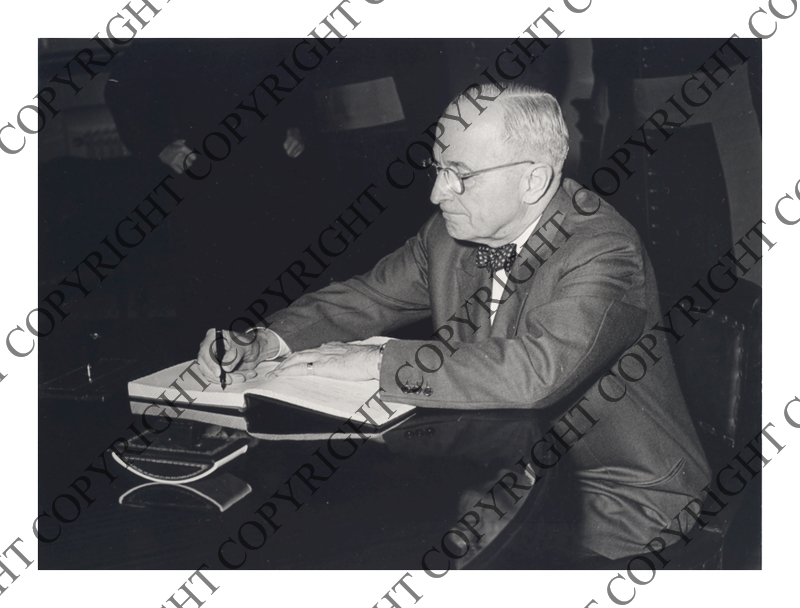 Harry Truman Writing in Visitor's Book at Vatican | Harry S. Truman