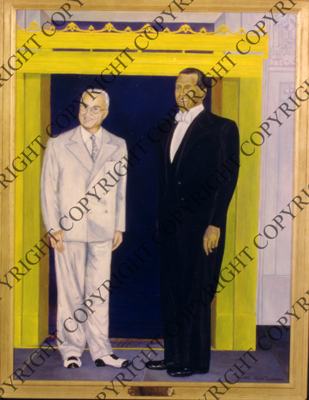 Photo of an Oil Painting of Alonzo Fields with President Truman | Harry ...