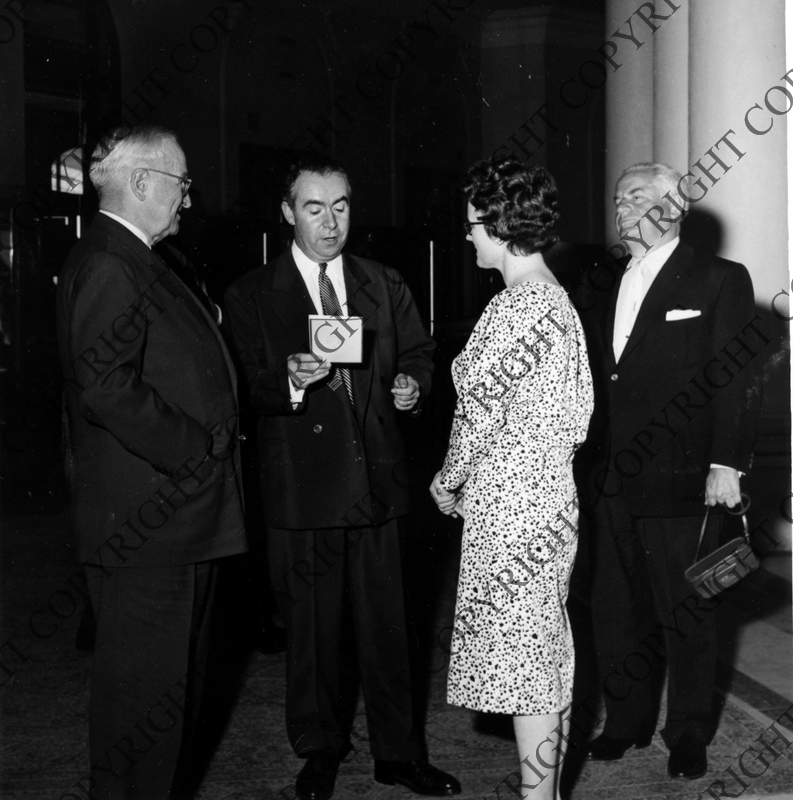 Former President Truman, an unidentified couple, and Samuel Rosenman in ...
