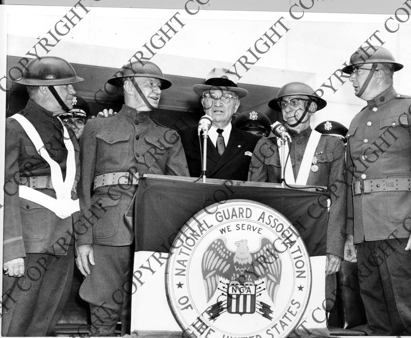 Former President Truman with soldiers from Battery D | Harry S. Truman