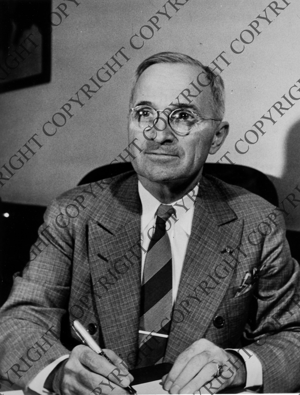 Portrait of Senator Truman in his office at the Federal Courthouse in ...