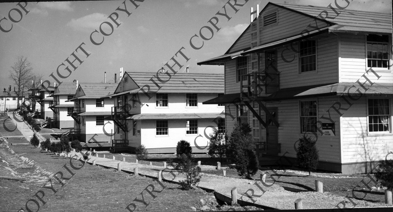 View of the barracks housing the UMT trainees at Fort Knox, Kentucky ...