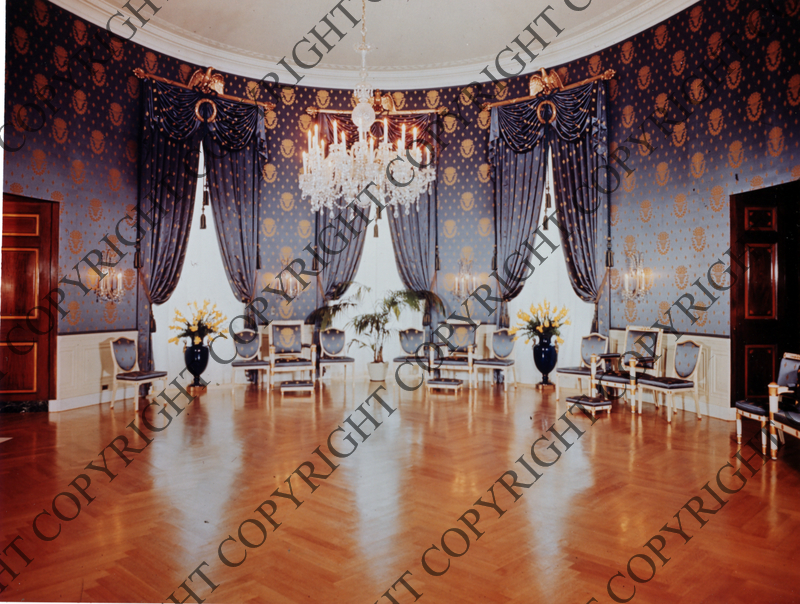 Color 4 x 5 transparency of the White House Blue Room | Harry S. Truman