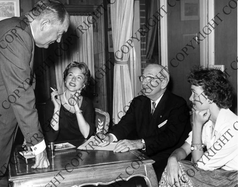 Edwin Pauley with former President Truman sitting at a table and Susan ...