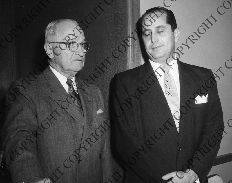 Harry S. Truman and an unidentified man at the Eddie Jacobson Armistice ...