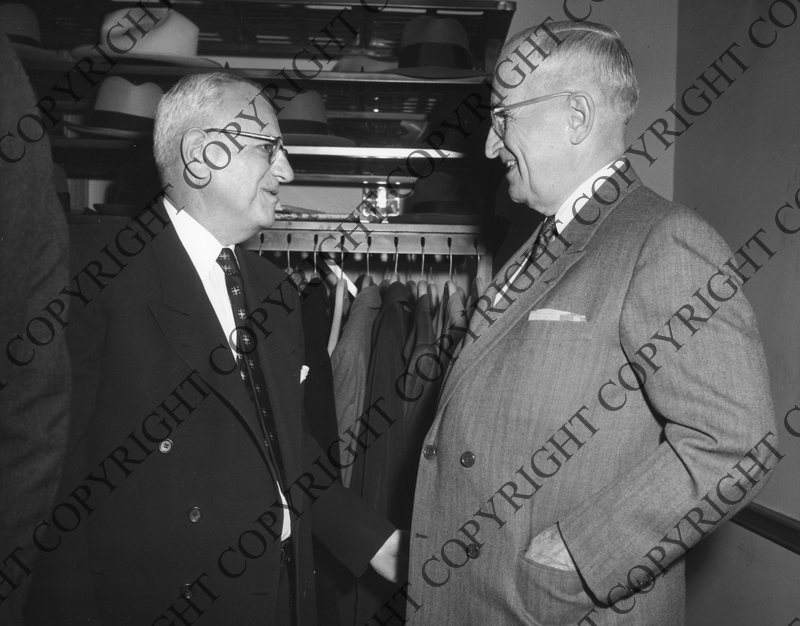 Harry S. Truman and an unidentified man at the Eddie Jacobson Armistice ...